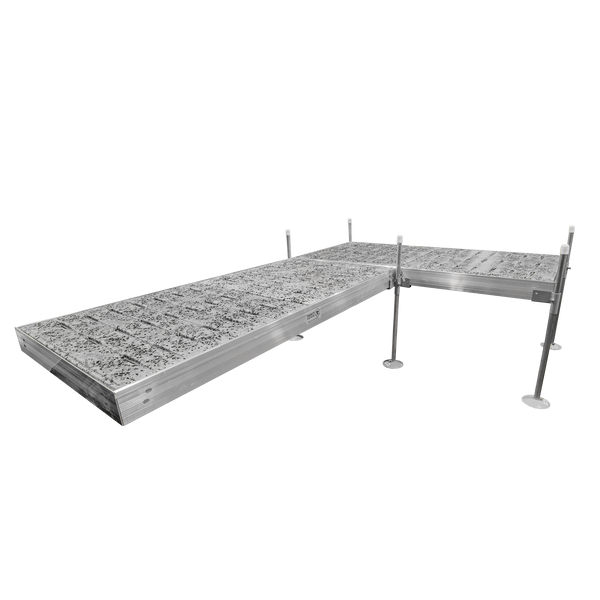 12' L-Shaped Boat Dock System with Aluminum Frame and Thermoformed Ter ...