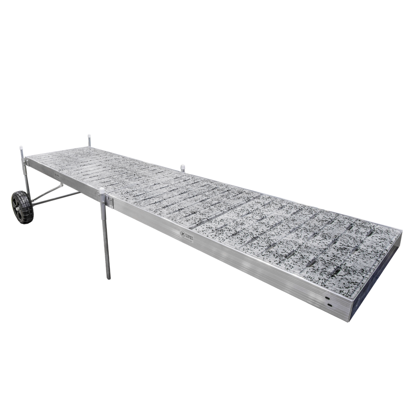 16' Roll-In-Dock Straight Aluminum Frame with Terrazzo Removable Decki