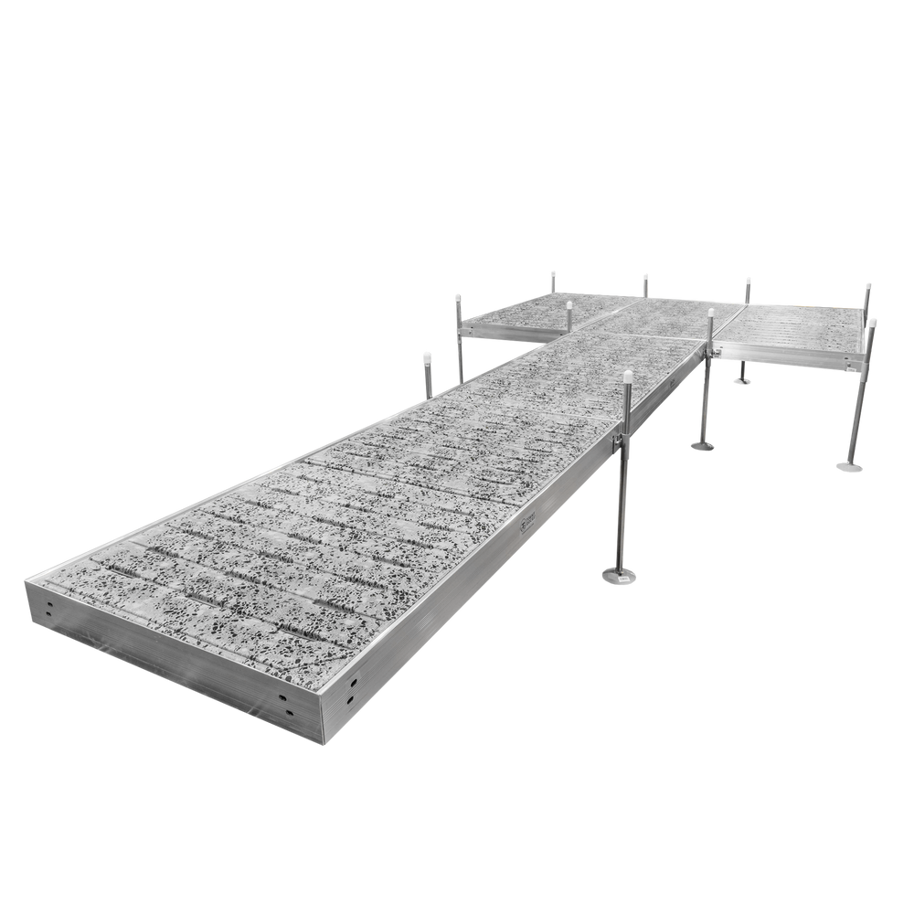 24' Platform Boat Dock System with Aluminum Frame and Thermoformed Ter