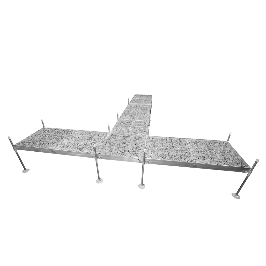 24' T-Shaped Boat Dock System with Aluminum Frame and Thermoformed Ter