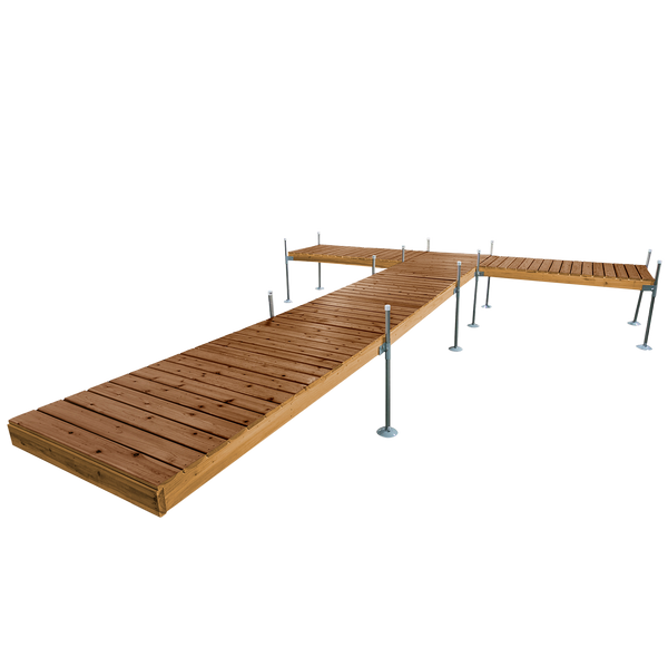 24' T-Style Cedar Complete Wood Dock Package : Tommy Docks