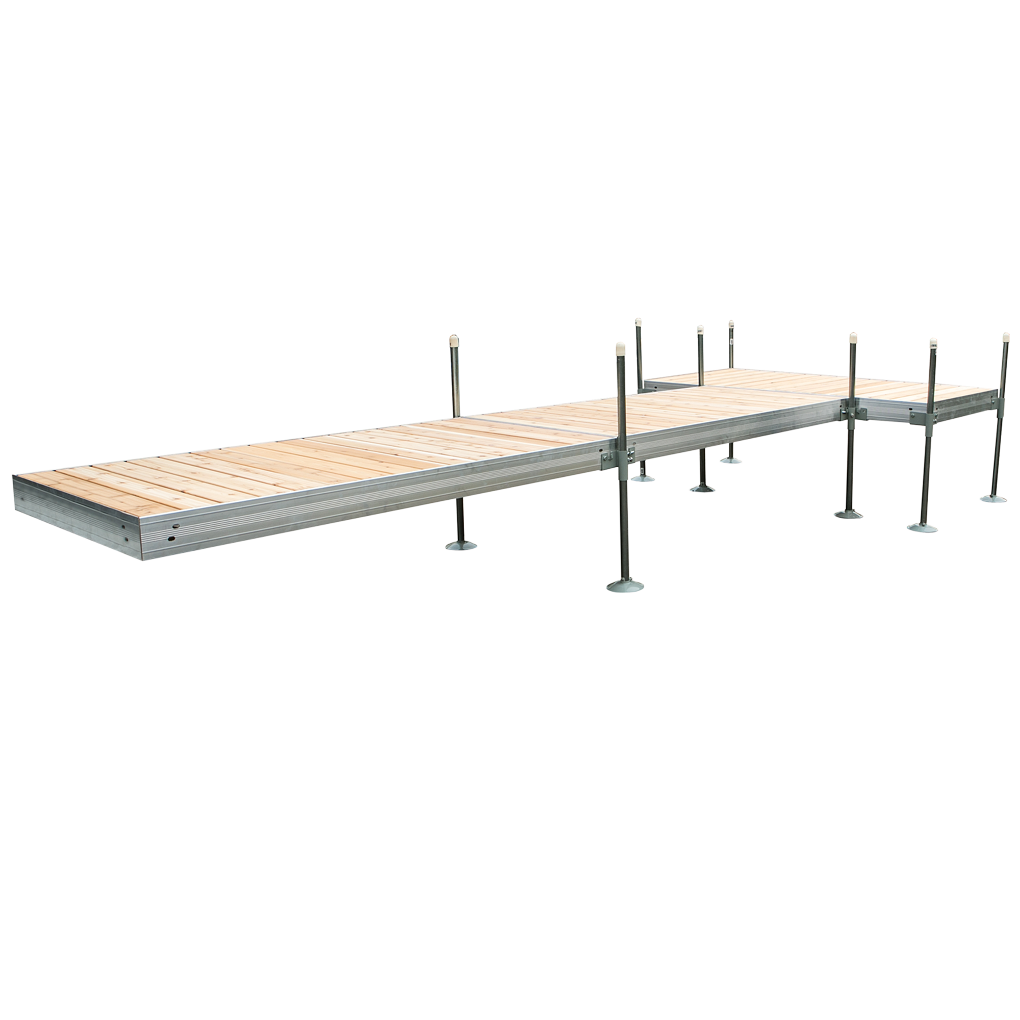 T-Shaped Dock Kit with Aluminum Frame & Cedar Deck Boards